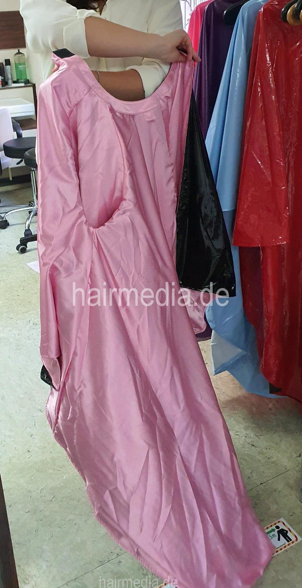unique PVC Salon cape very large and heavy black with satin lining ins ...